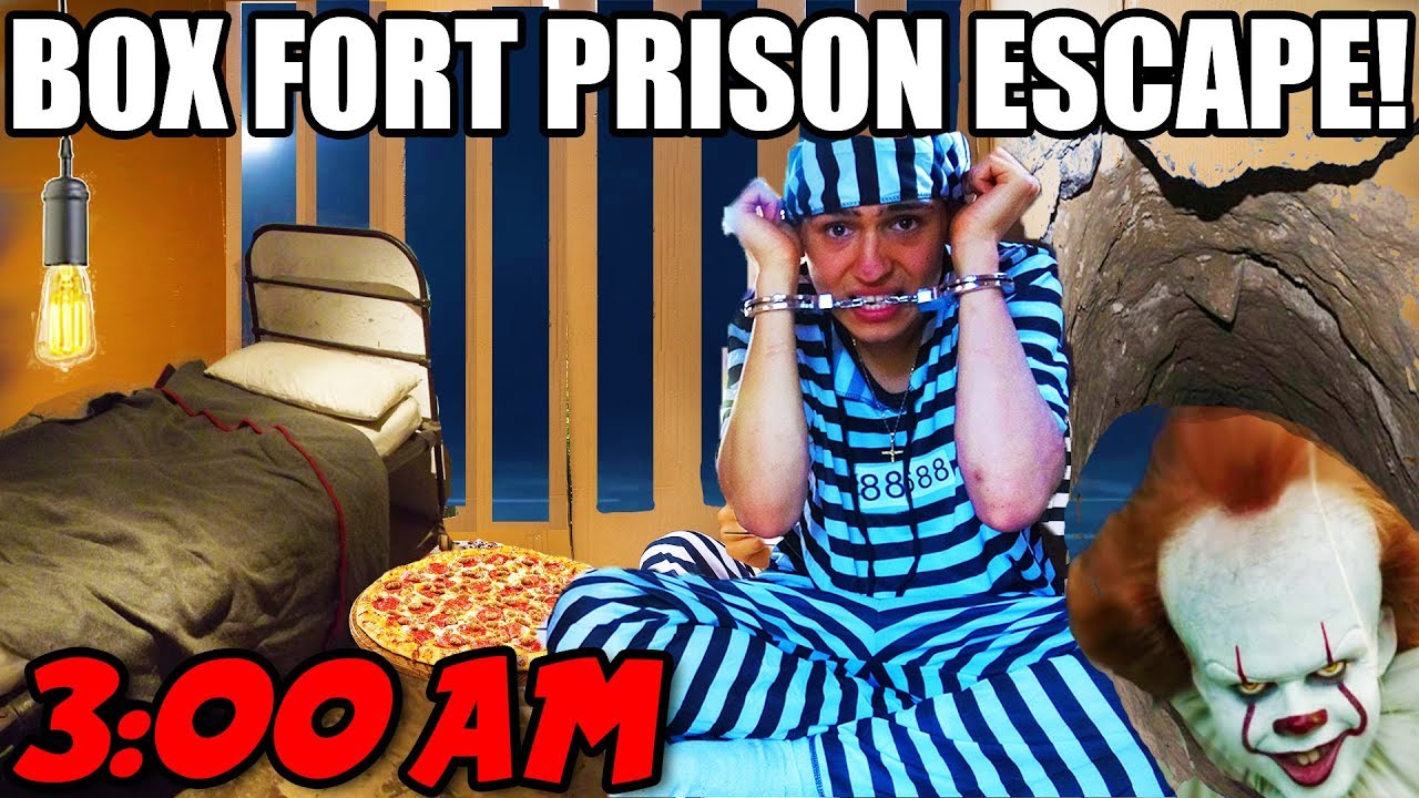 24 HOUR BOX FORT HAUNTED PRISON ESCAPE!!! 📦🚔 - YouTube
