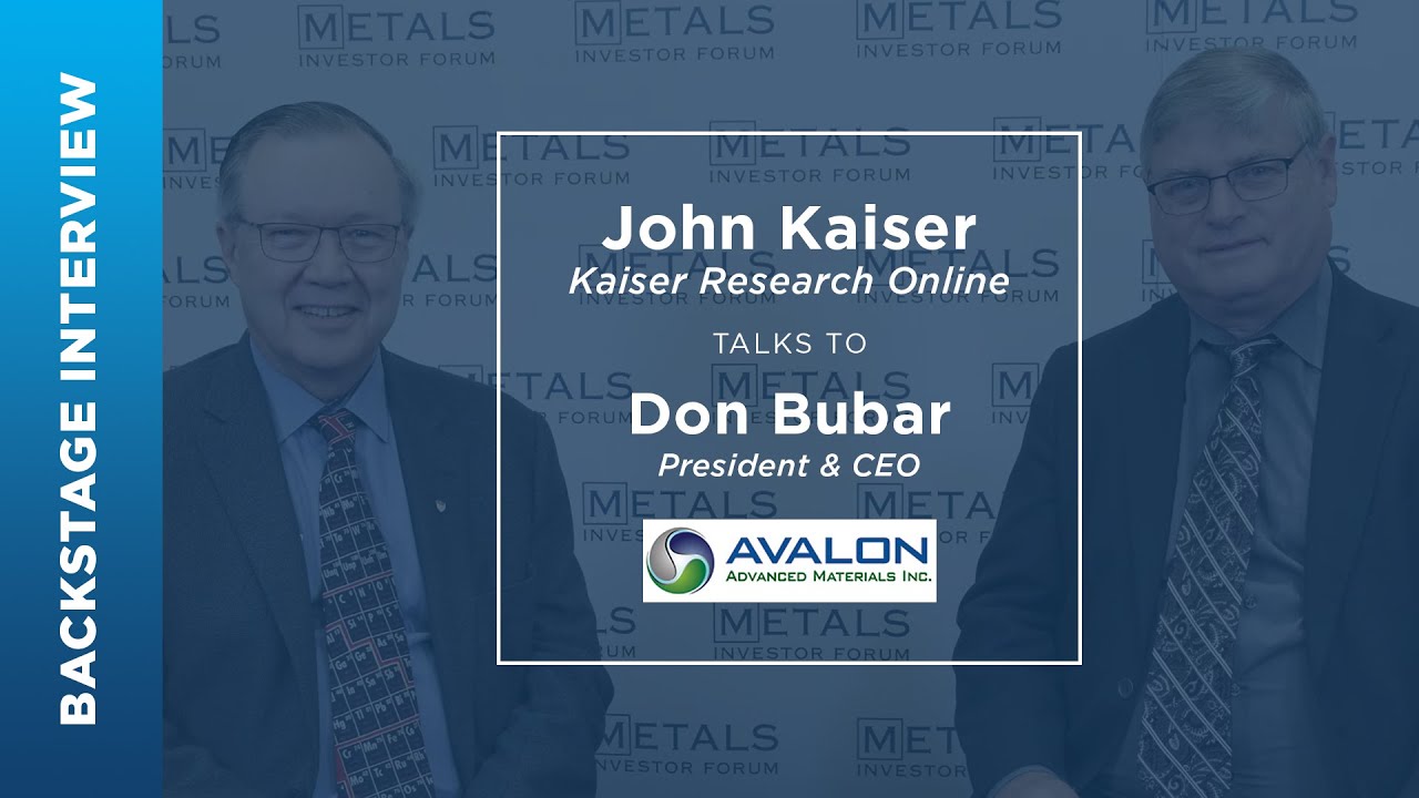 Donald Bubar of Avalon Advanced Materials talks to John Kaiser at the ...