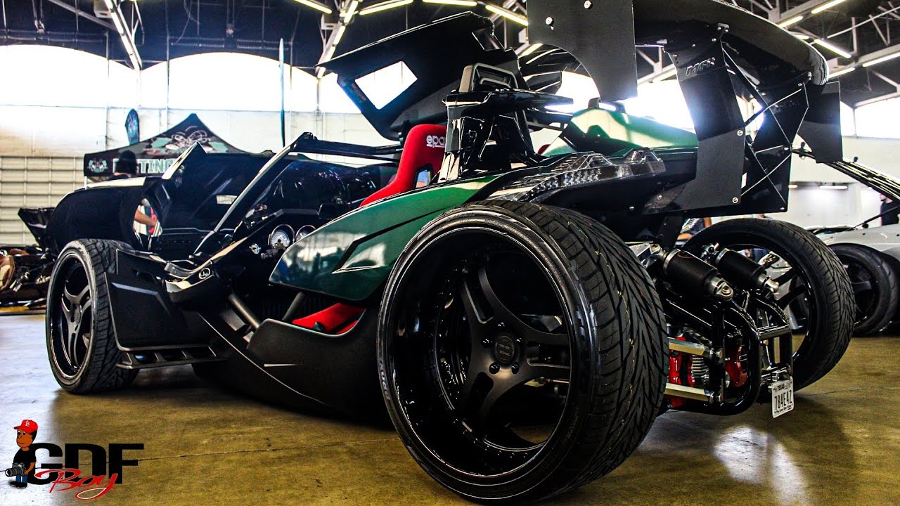 Fully Custom 4 Wheel Polaris Slingshot on 22" Heritage Wheels - YouTube