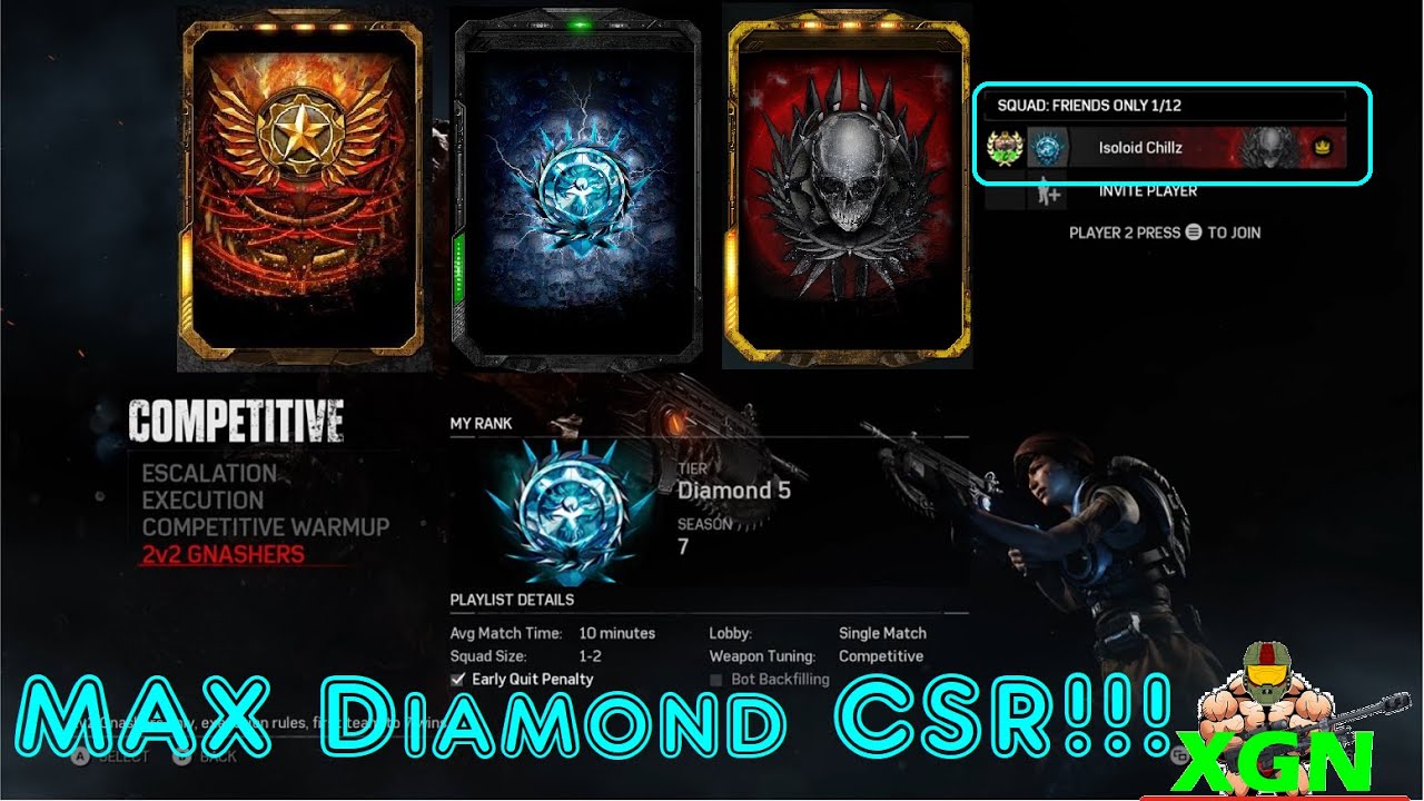 Gears of War 4 Road to Diamond 5 Master Rank!! MAX CSR in 2v2 Execution ...