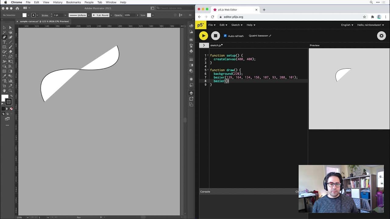 How To Draw Bezier Curves In P5js Youtube