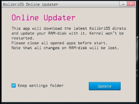 KolibriOS - How to update the Operating System? - YouTube