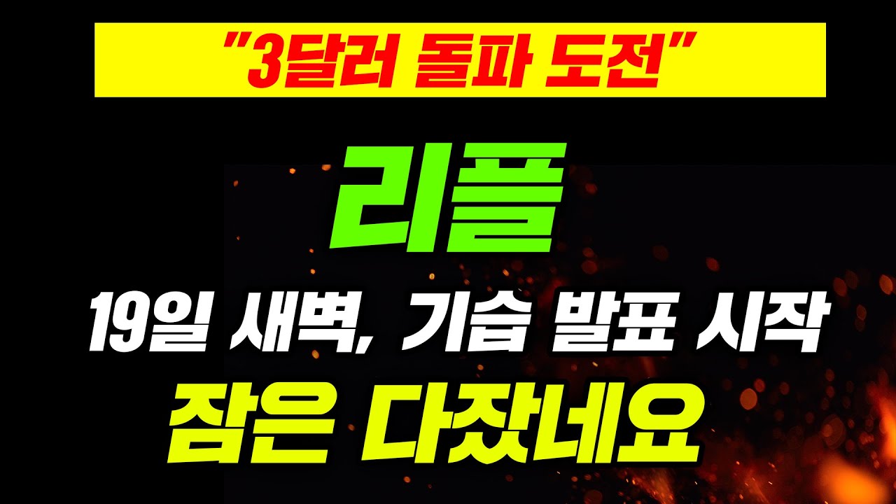 3달러 돌파 도전 리플 19일 새벽 기습 발표 시작 잠은 다잤네요리플대응 리플코인대응 리플호재 Youtube