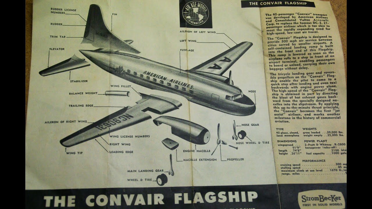 Strombecker Convair Flagship Model Kit Build - YouTube