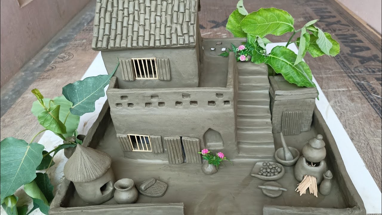 amazing clay house| great way make clay kitchen set| DIY agriculture ...