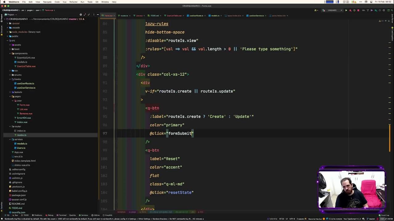 Fazendo um CRUD com Quasar Framework V2, Vue 3 Composition API e Typescript - YouTube