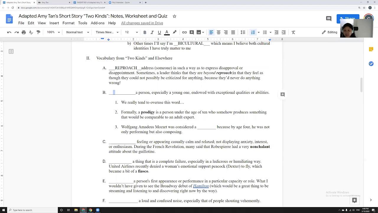 Short story "Two Kinds" with Christina - YouTube