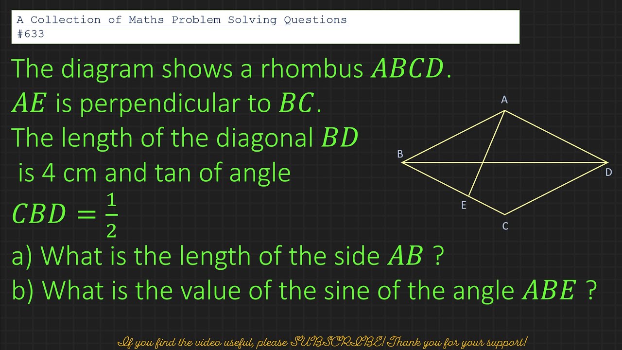 Geometry| Problem Solving | Find the Length of Side of Rhombus | GCSE ...