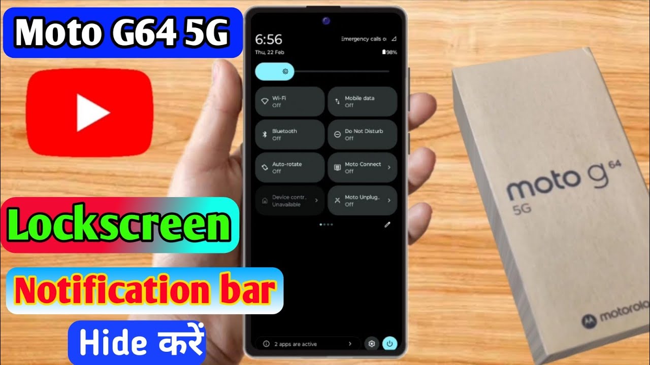 moto g64 5g lock screen notification panel hide, moto g64 5g notification bar off - YouTube
