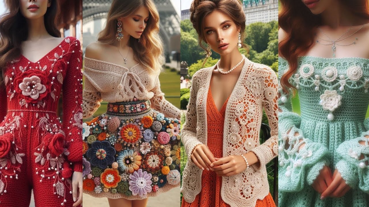 Beautiful Crochet knitted jumpsuits, Tracksuits, short frocks,short ...