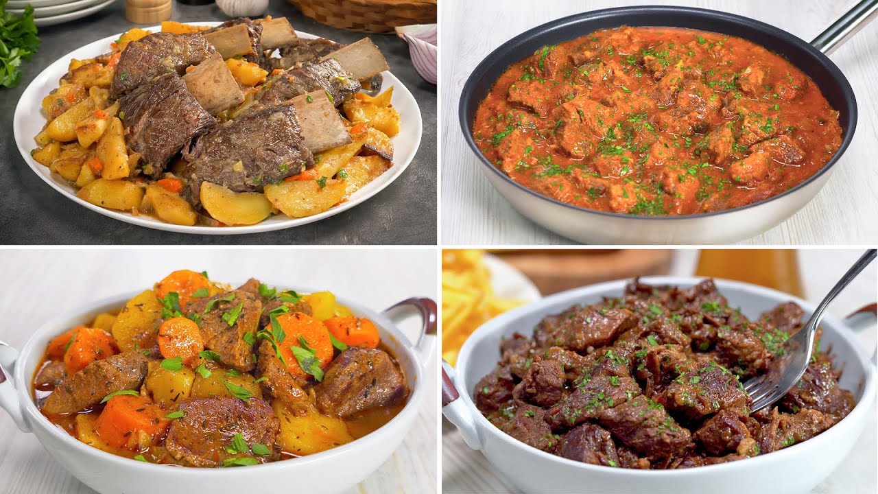 4 Homemade Delicious BEEF DINNERS || Amazing BEEF RECIPES for Family ...