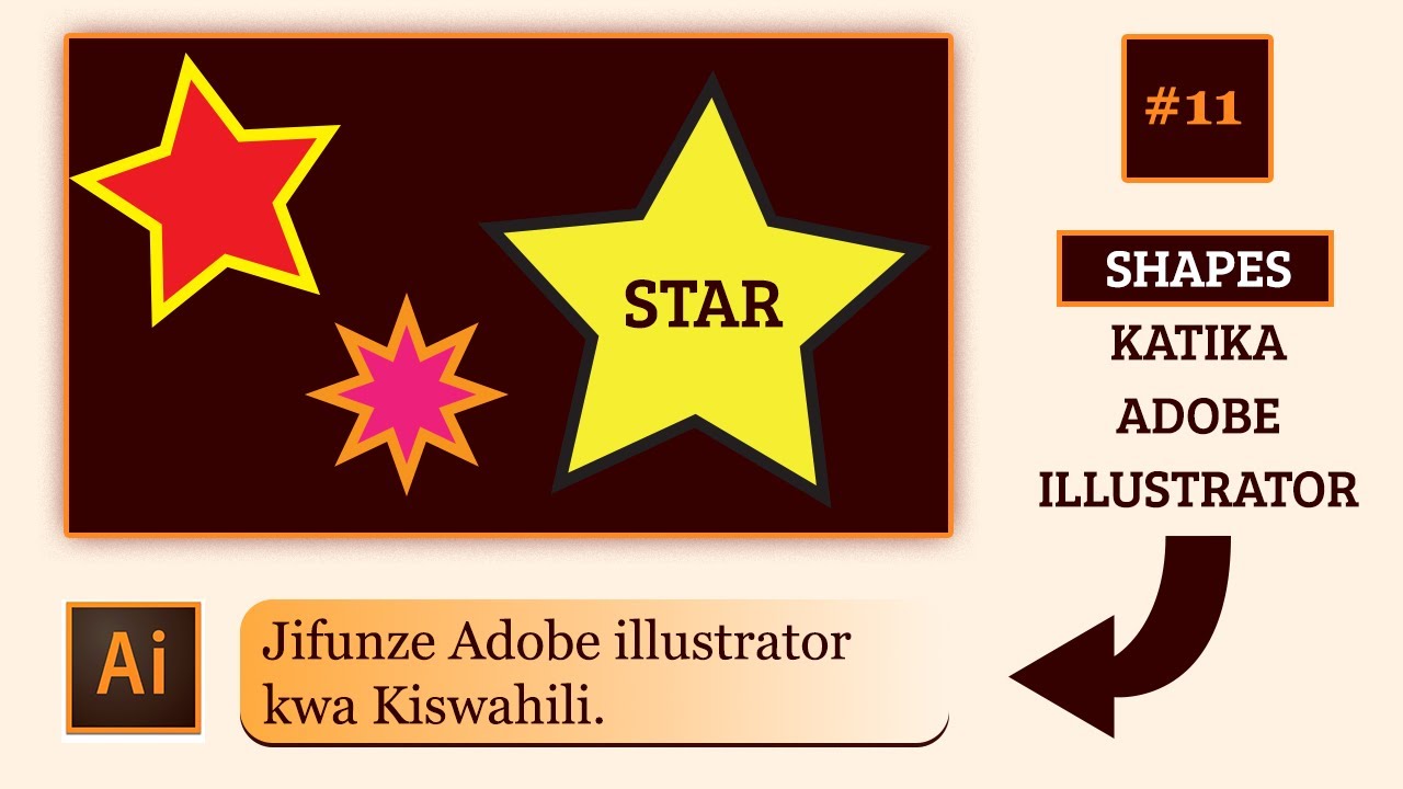 12. Jinsi ya Kutumia Star Tool || Adobe illustrator Course - YouTube