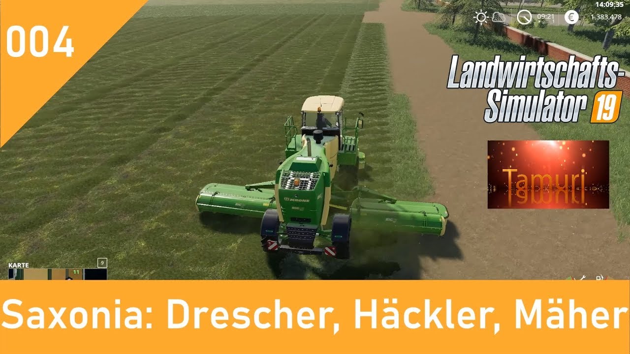 LS19 Saxonia Produktionen & Tiere. Lets Play #004 Drescher, Häcksler ...