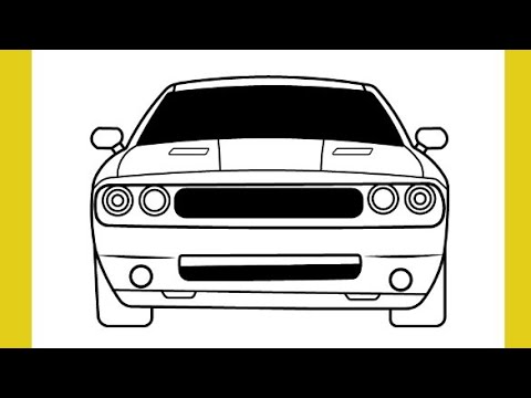 HOW TO DRAW A DODGE CHALLENGER CAR || EASY CAR DRAWING