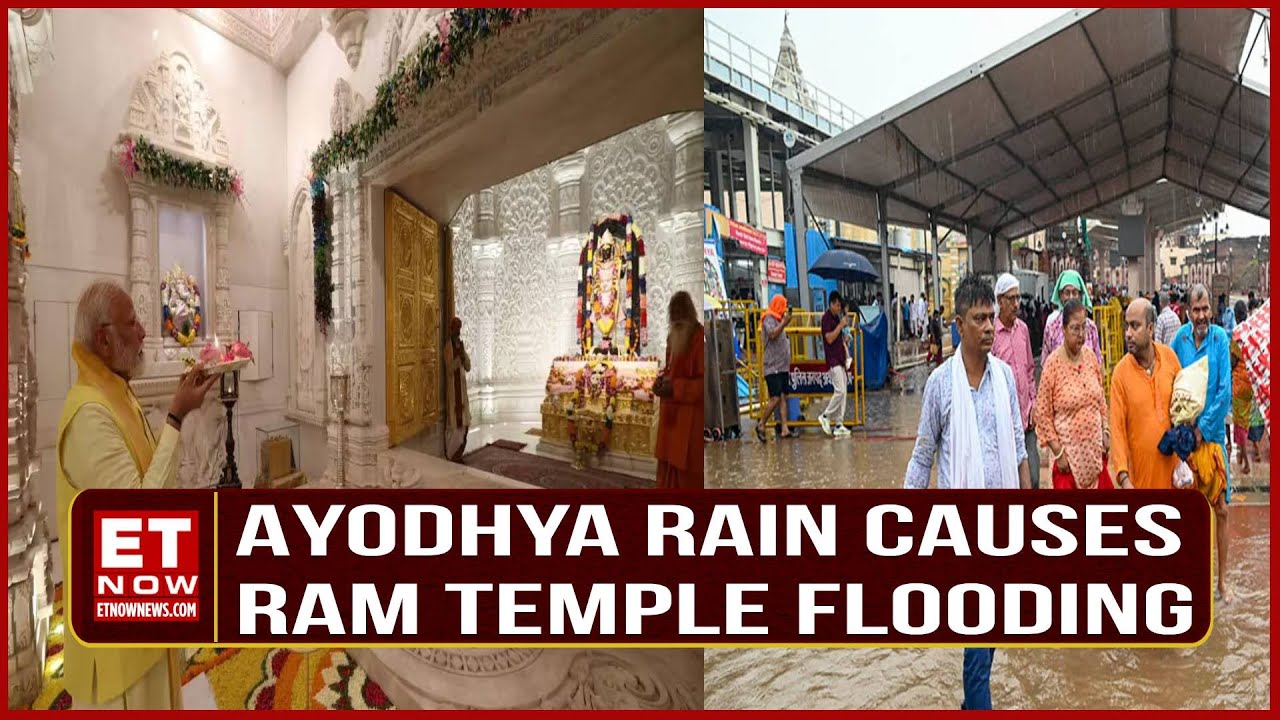 Ayodhya Grapples with Heavy Rain: Ram Temple Entrance Submerged in ...