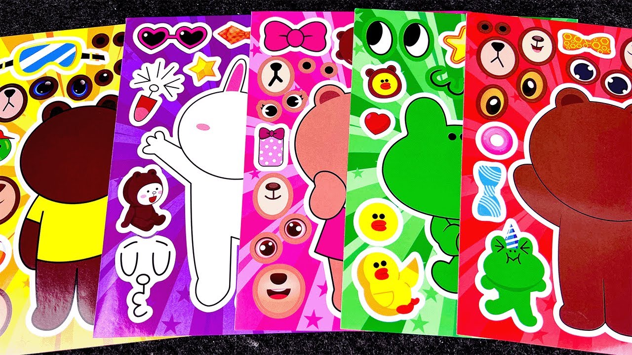 [🐶paper diy🐶] Decorate the sticker Book Line Friends Brown, Cony, Sally ...