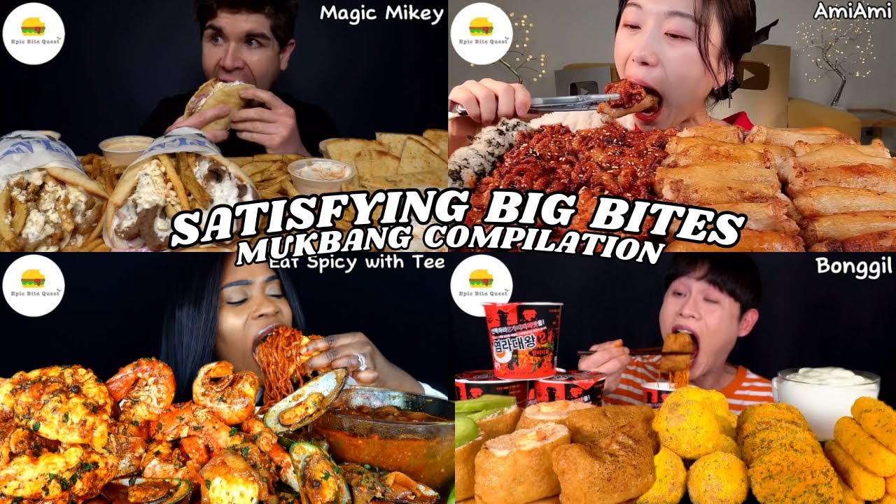 ASMR | SATISFYING BIG BITES MUKBANG COMPILATION | FAST FOOD, SEAFOOD ...