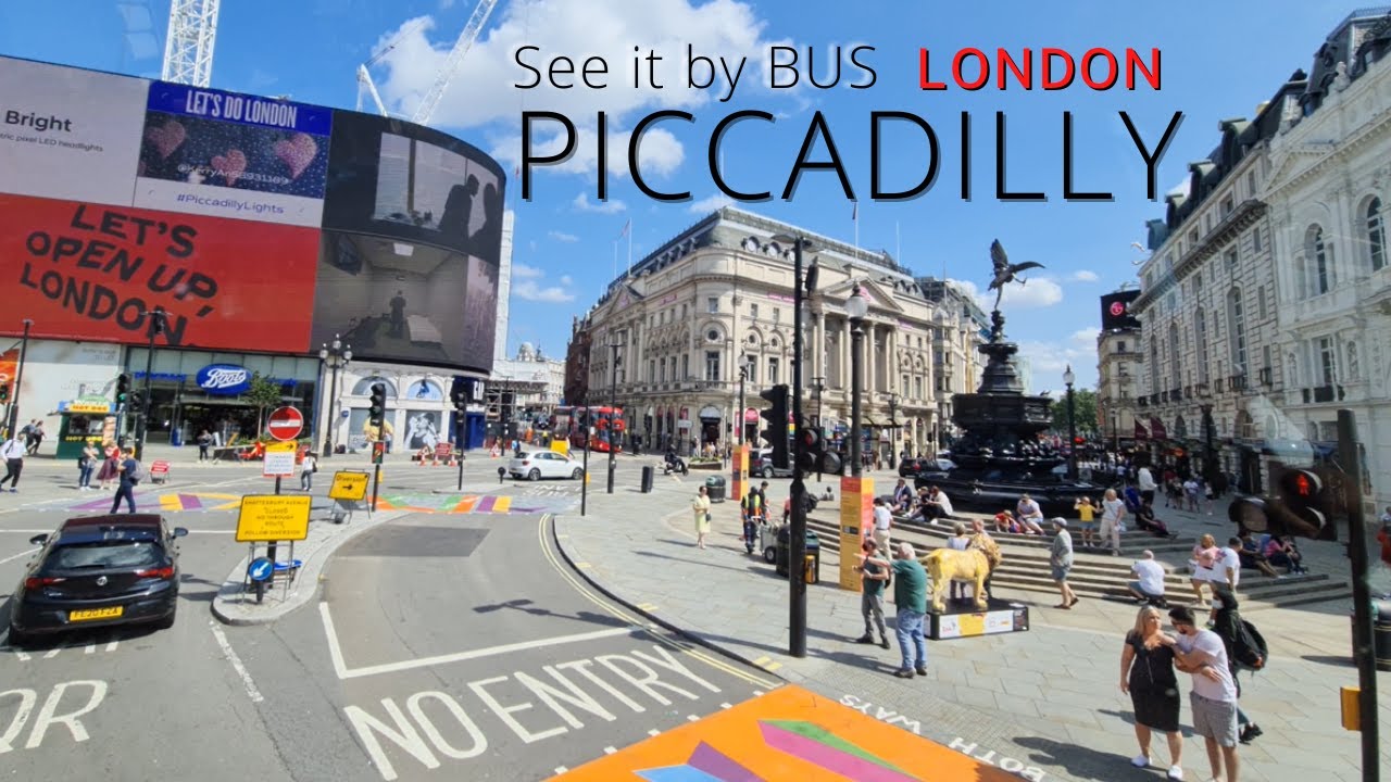 Piccadilly Circus (London) See It by Bus - 4KUltraHD - YouTube