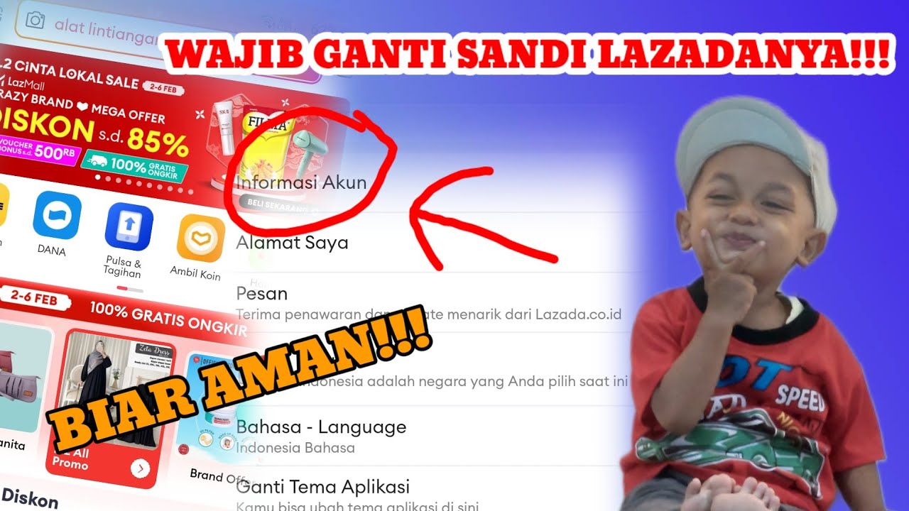 cara ganti sandi lazada || ubah kata sandi - YouTube