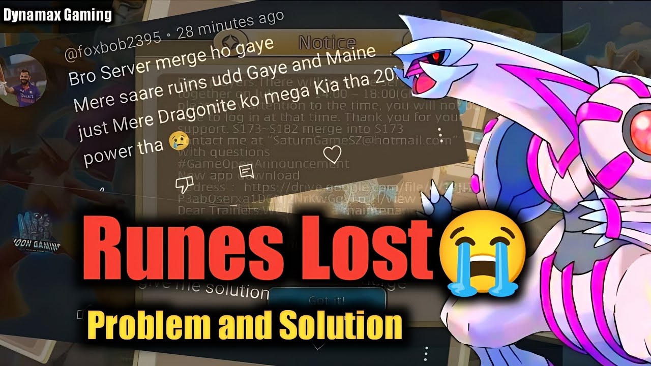 Runes Gayab hogae😱 Solution for Runes Lost‼️Server Merge Trainer Canyon ...