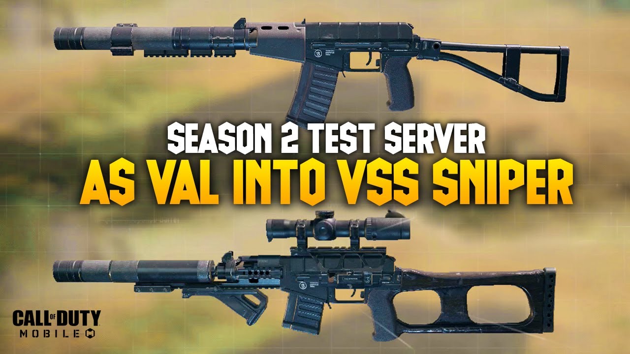AS VAL INTO VSS SNIPER GAMEPLAY SEASON 2 TEST SERVER COD MOBILE | CALL ...
