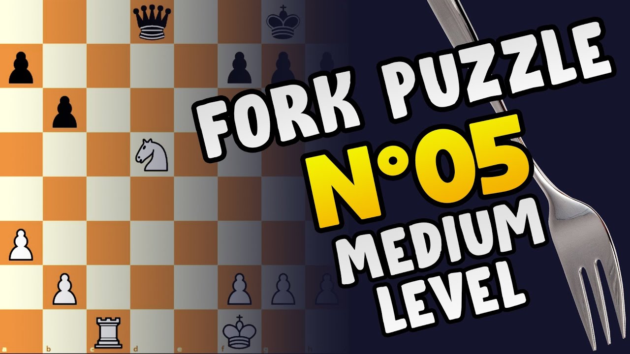 Improve your chess tactics || Fork puzzle N°5 (medium level) || watch ...