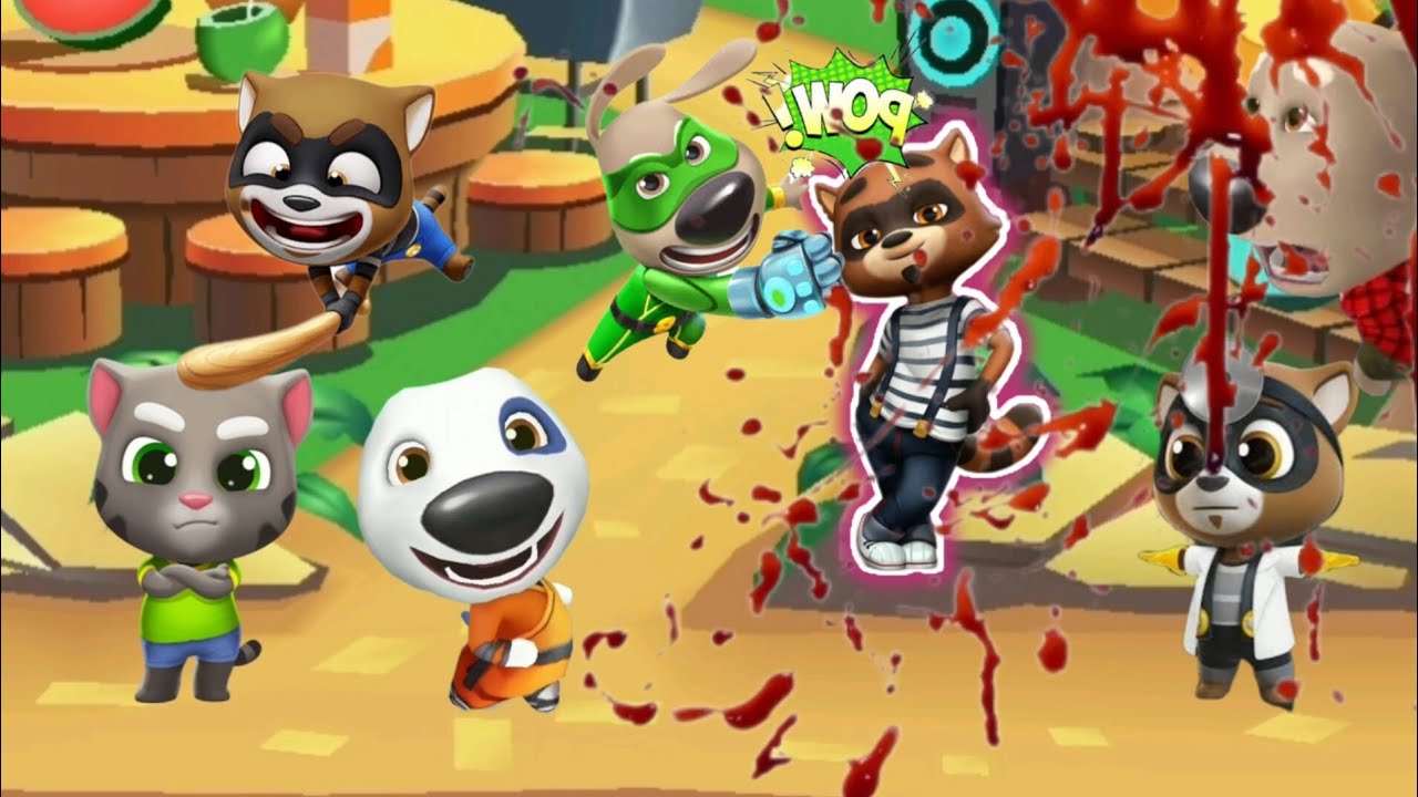 Real fight between Talking tom friends 🆚 Roy raccoons #animation # ...