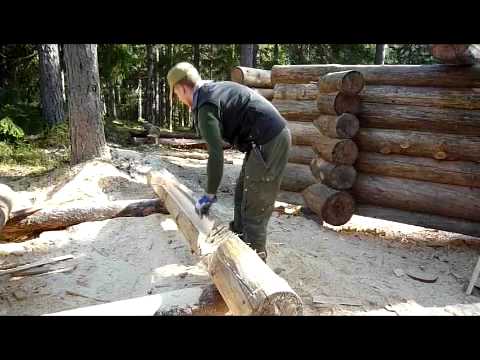 Building a log lean-to - YouTube