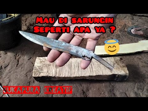 Cara membuat sarung dan gagang pisau, full kayu kemuning - YouTube