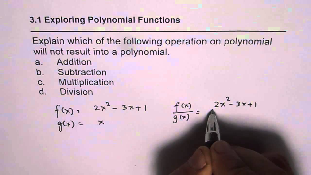 Why Quotient of Polynomial is Not a Polynomial - YouTube