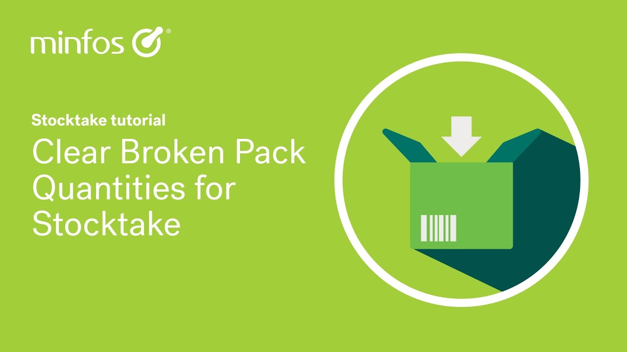 Clear Broken Pack Quantities for Stocktake in Minfos - YouTube