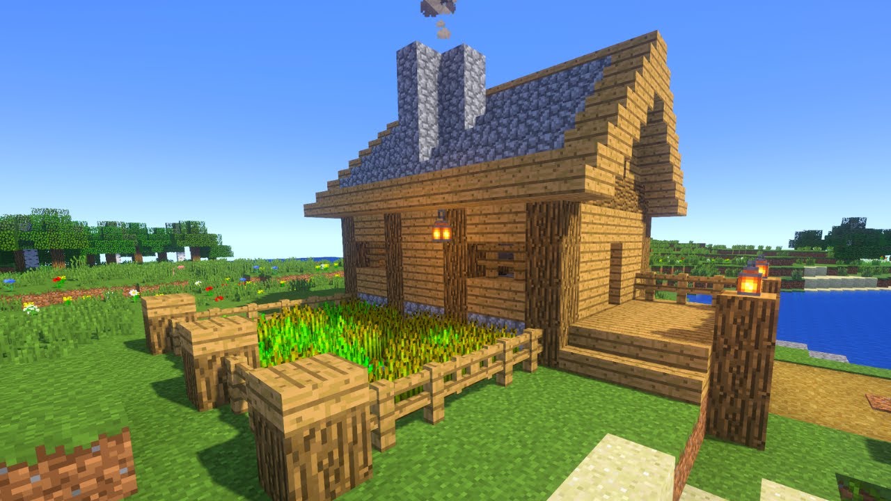 Minecraft: Simple Wooden Starter House | How to Build a Starter House ...