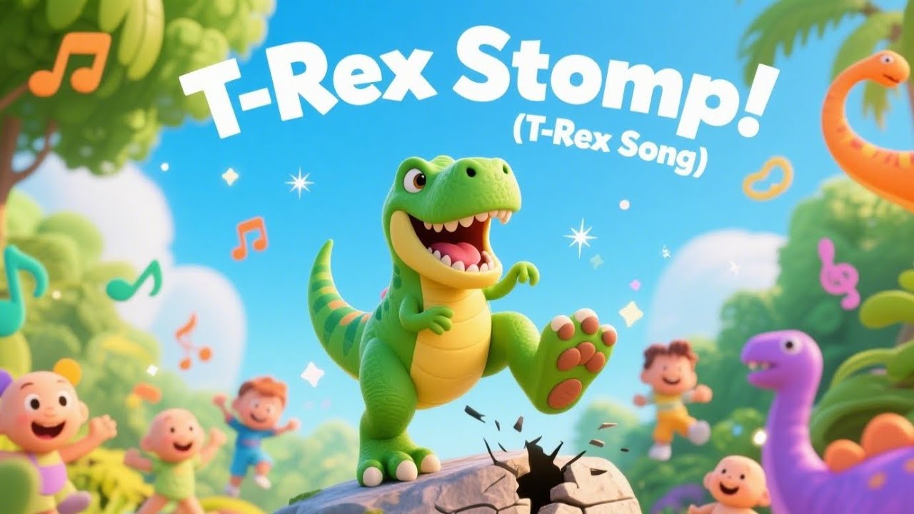 T-Rex Stomp! 🦖 | Fun Dino Dance Song for Kids (T-Rex Song) - YouTube