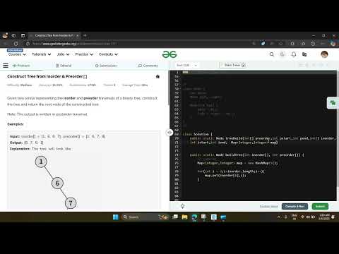 Construct Tree from Inorder & Preorder |105 LeetCode java | 105 ...