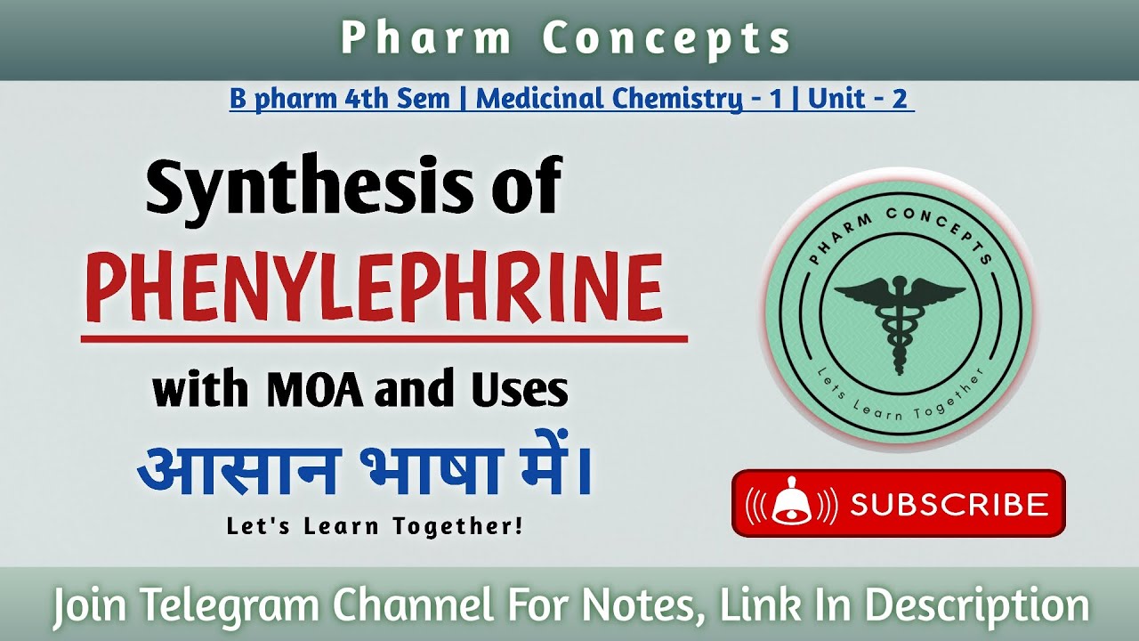 synthesis of phenylephrine | MOA | Structure and Uses | Easy Reaction ...
