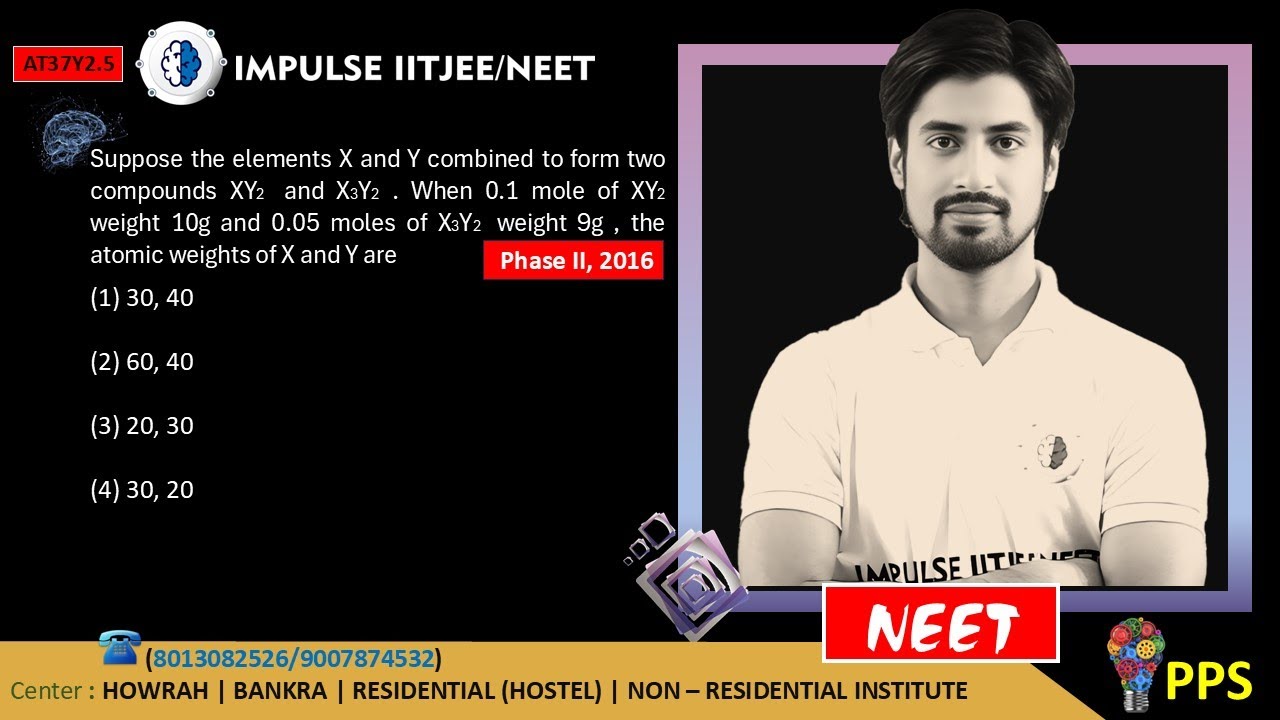 Suppose the elements X and Y combined to form two compounds XY2 and ...