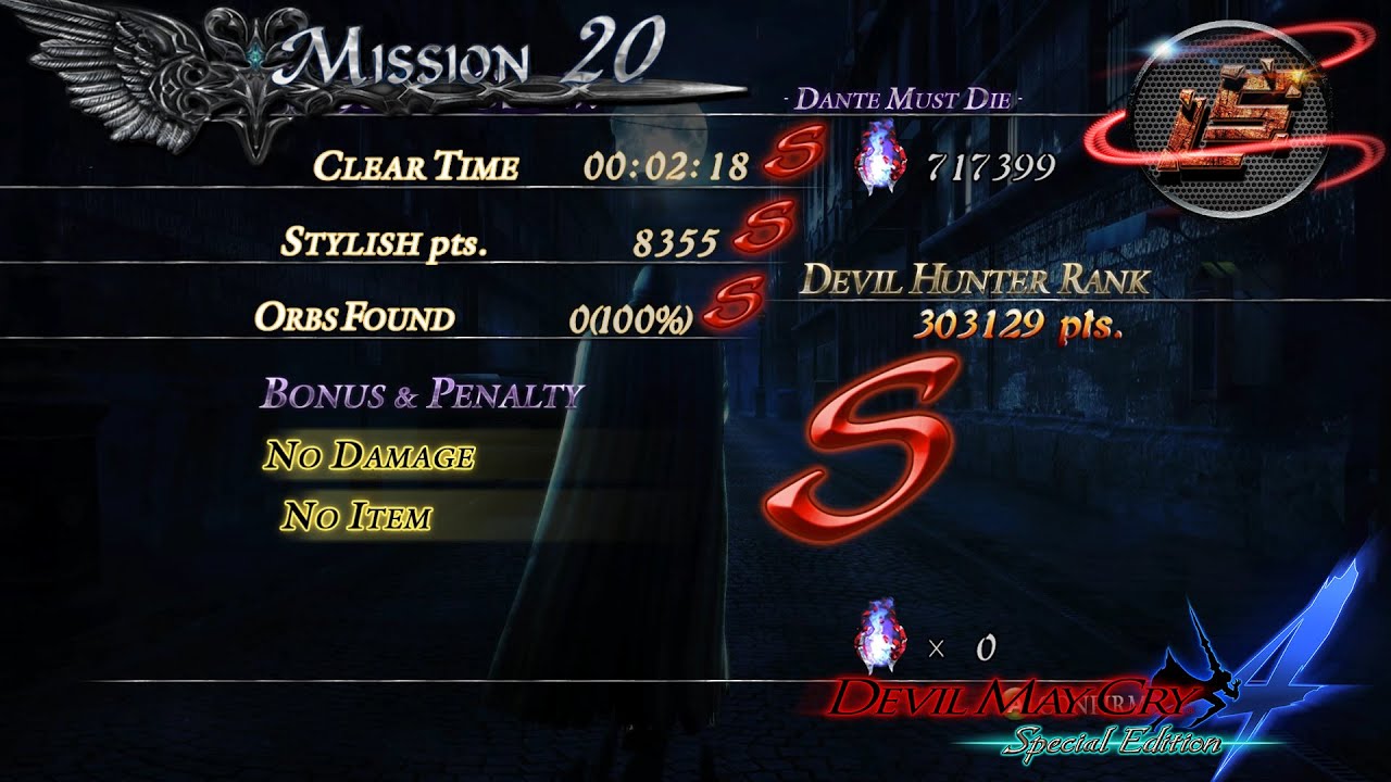 【DMC4SE】 Vergil Mission 20 DMD SSS Rank No Damage - Devil May Cry 4 ...
