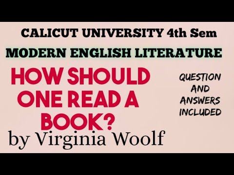 HOW SHOULD ONE READ A BOOK? - Virginia Woolf||A Detailed Analysis With ...