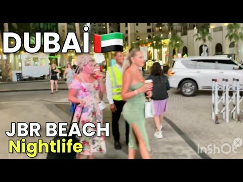 JBR Beach Dubai🇦🇪 Gece Hayatı 4K ASMR