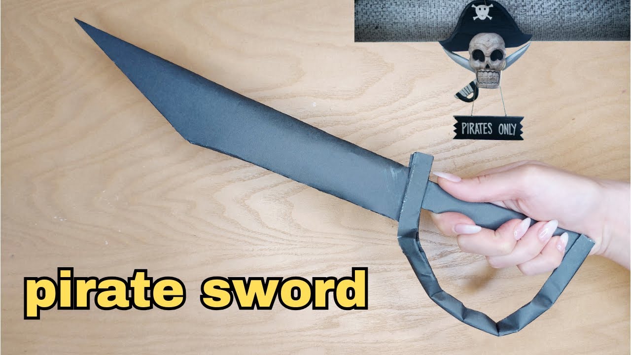 How to make a paper pirate sword with paper / paper sword (origami ...