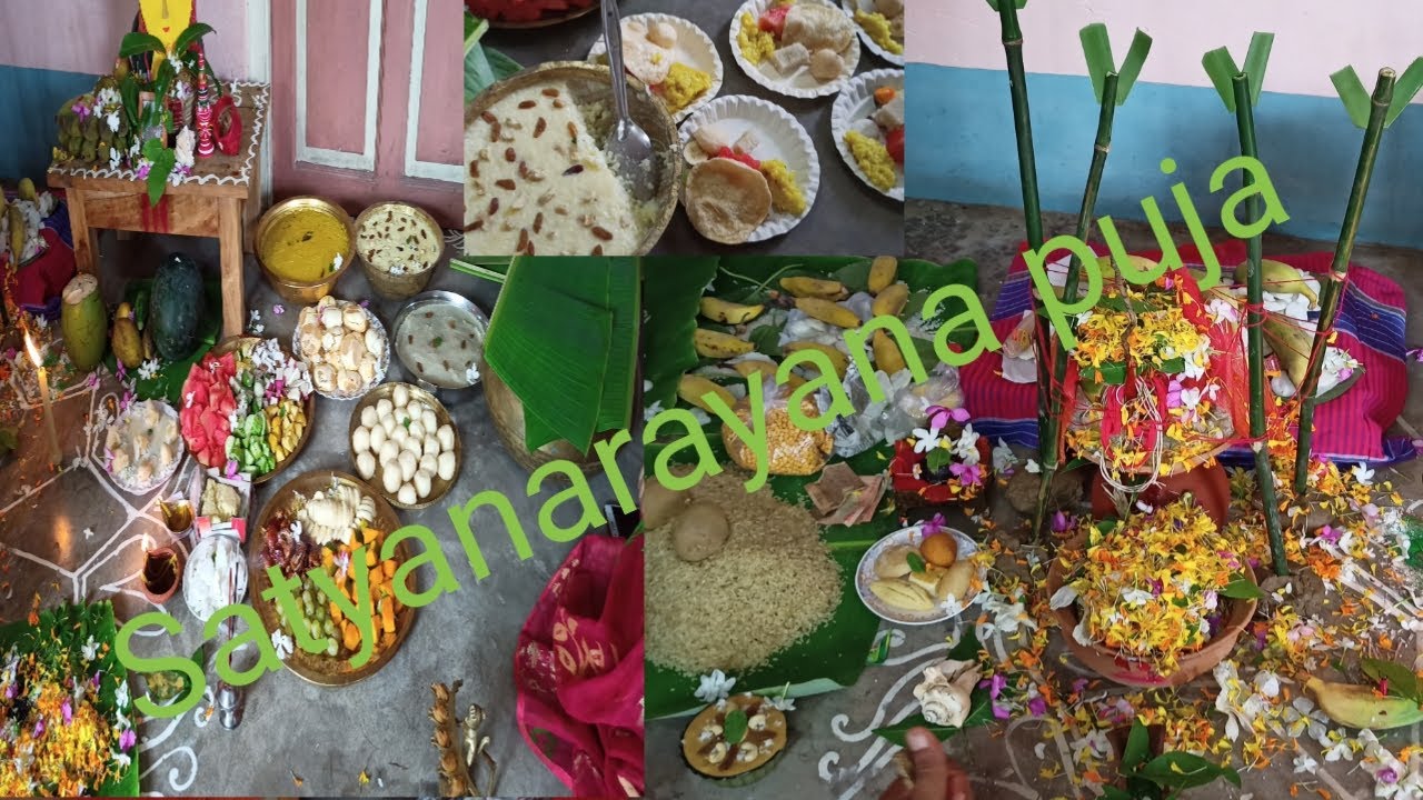 Barite Satyanarayana puja / How to do Satya Narayan puja at home in ...