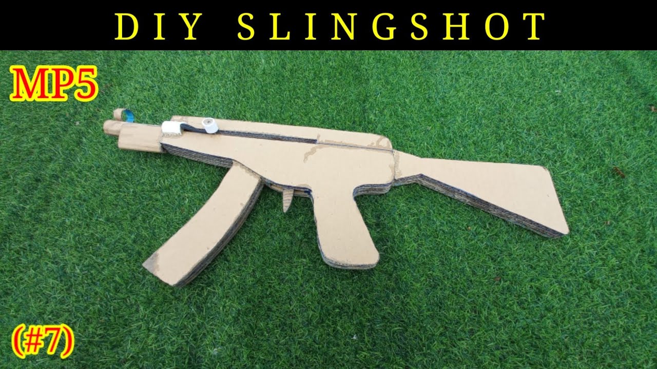 MP5" How To Create a Powerful Slingshot From Paper - How To Make a ...
