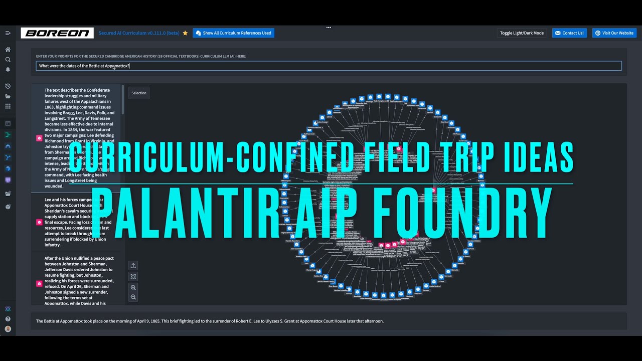 Palantir AIP Foundry - Curriculum Confined AI field trip ideas - YouTube