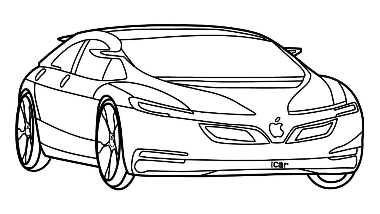 How to Draw Apple Sports Car / Easy step by step - YouTube