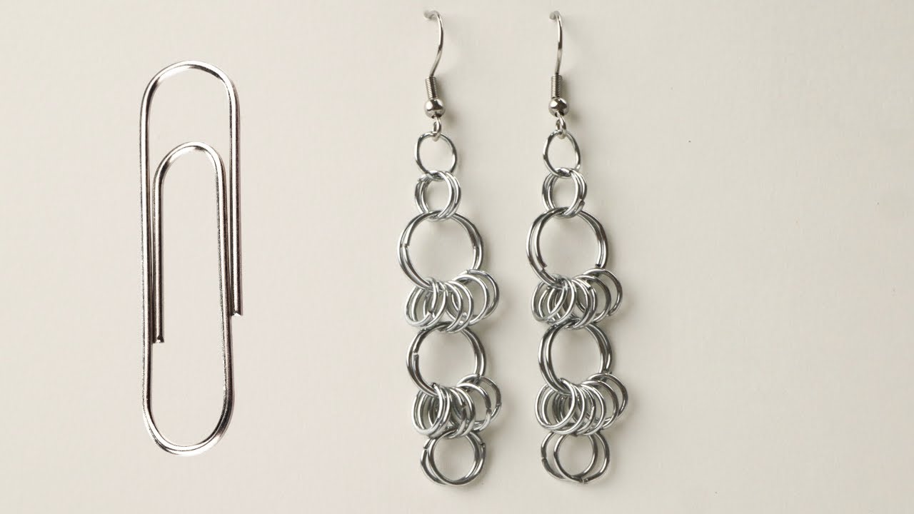 Paperclip Chain Maille Earrings Tutorial - YouTube