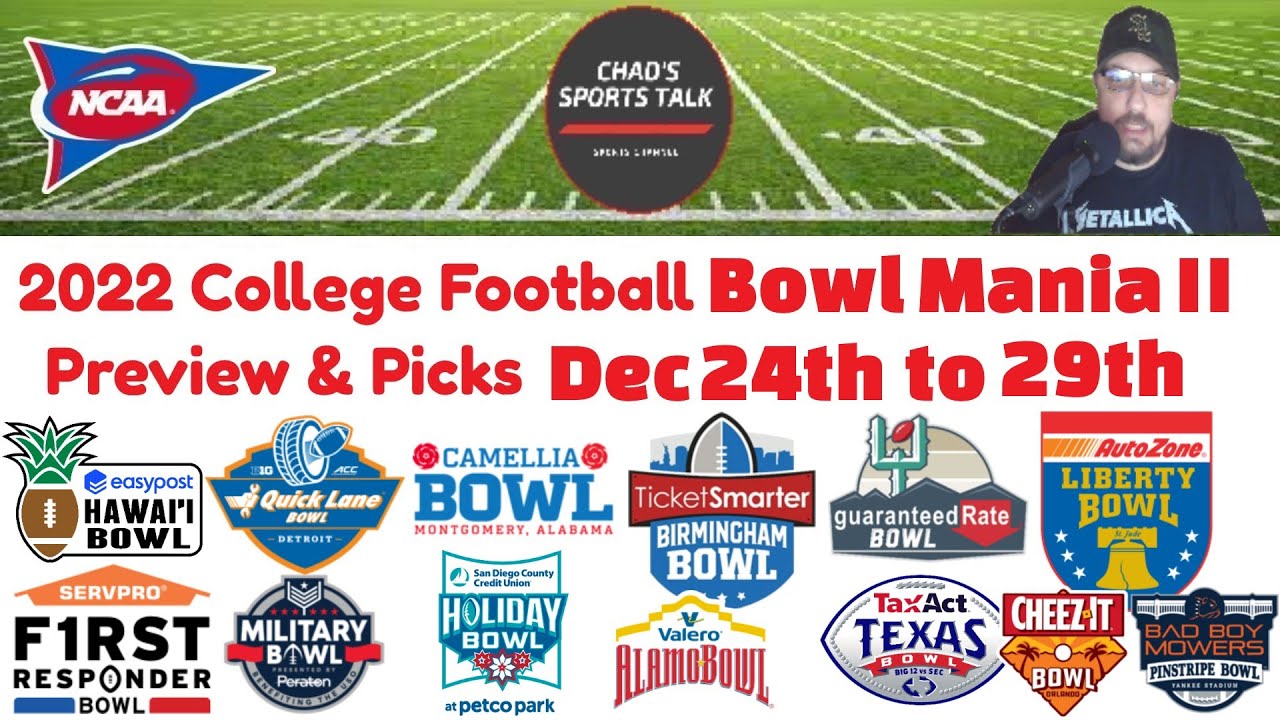 2022 College Football Bowl Mania II Dec 24-29 | Preview & Picks - YouTube