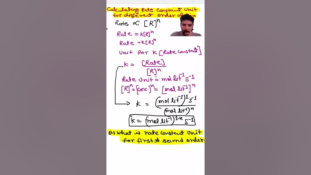 Calculating rate constant unit for different order of reaction #chemistry #shortvideo - YouTube