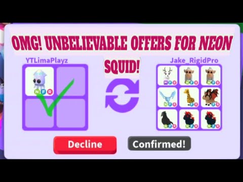OMG! Unbelievable Offers For Neon Squid In Adopt Me (Roblox) - YouTube