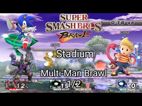 Super Smash Bros. Brawl - Stadium - Multi-Man Brawl 1/2 - YouTube