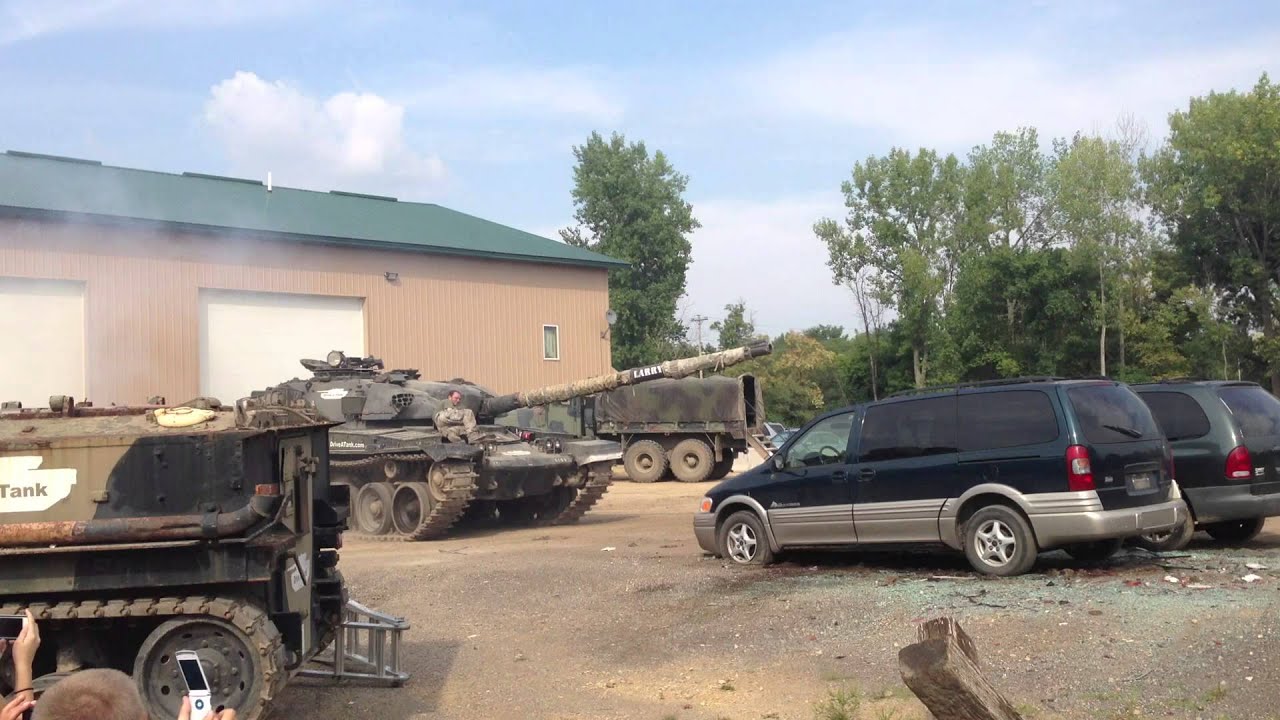 Tank runs over two cars! Real life battlefield experience. - YouTube